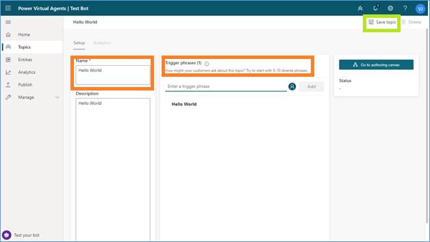 Create Your First Bot Using Microsoft Power Virtual Agents